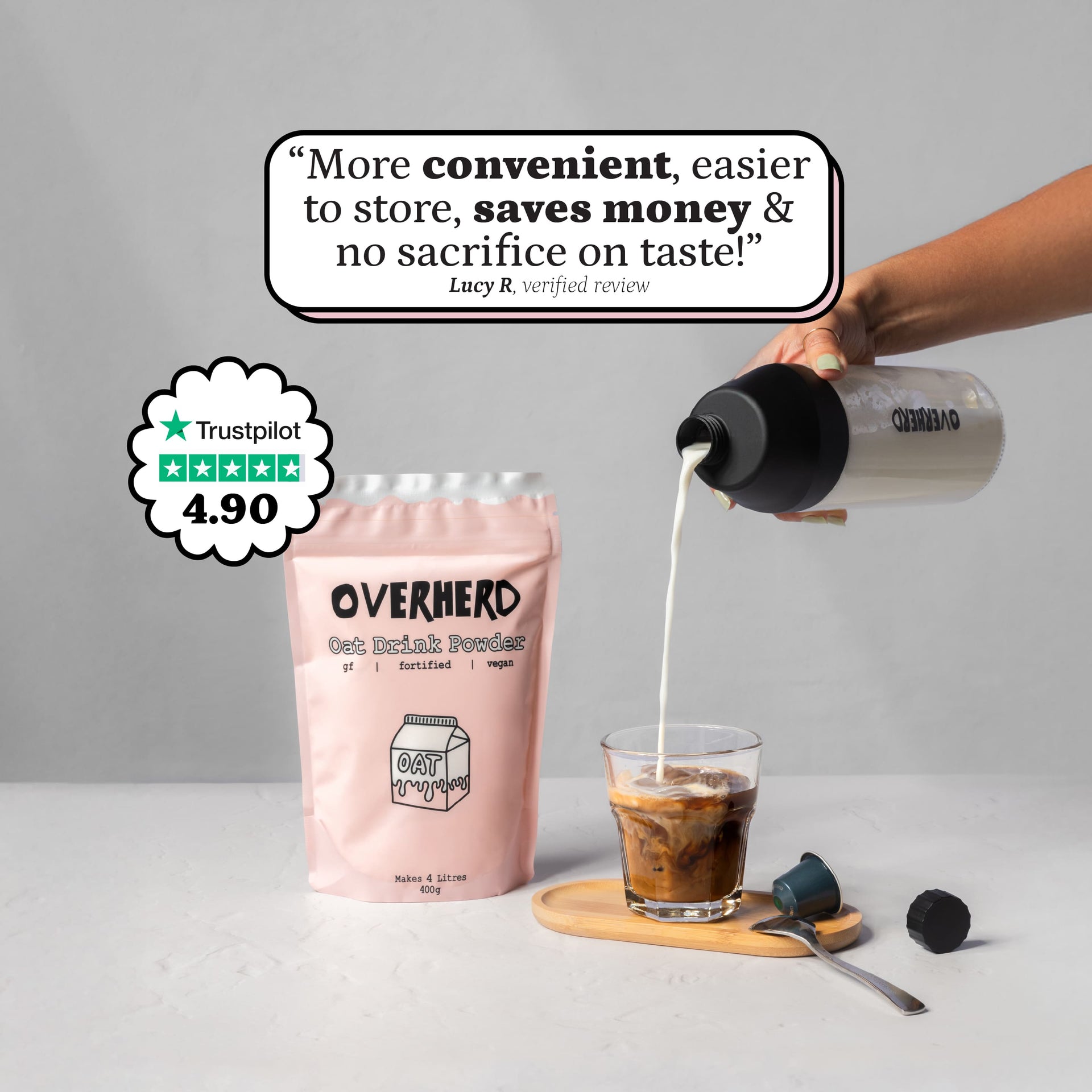 Oat Milk Powder | Delicious & Instant Powdered Vegan Milk | Overherd
